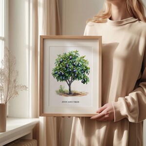 Avocado Tree Art Print, Botanical Wall Art Poster, Kitchen Decor ...