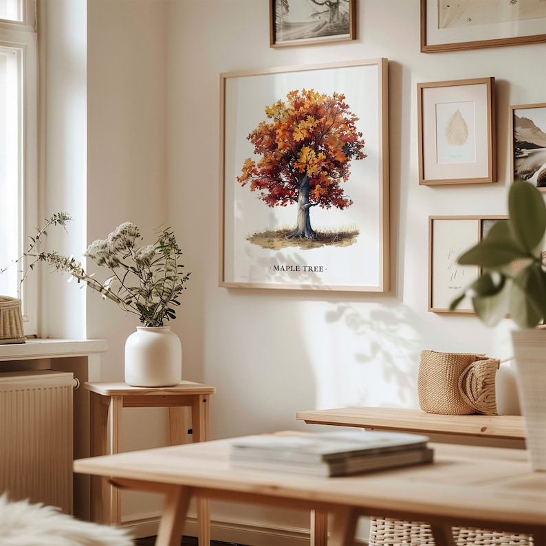 Maple Tree Art Print: Botanical Nature Wall Decor - Etsy México