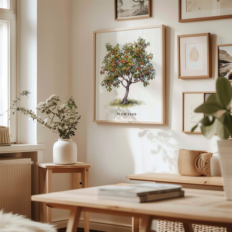 Plum Tree Art Print: Botanical Illustration, Nature-inspired Decor - Etsy
