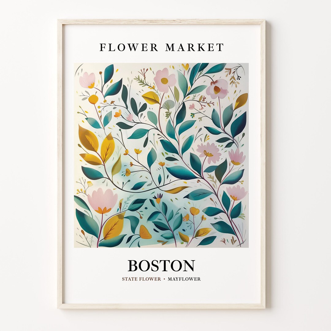 Boston Flower Market Art Print: Botanical Pastel Mayflower Artwork - Etsy