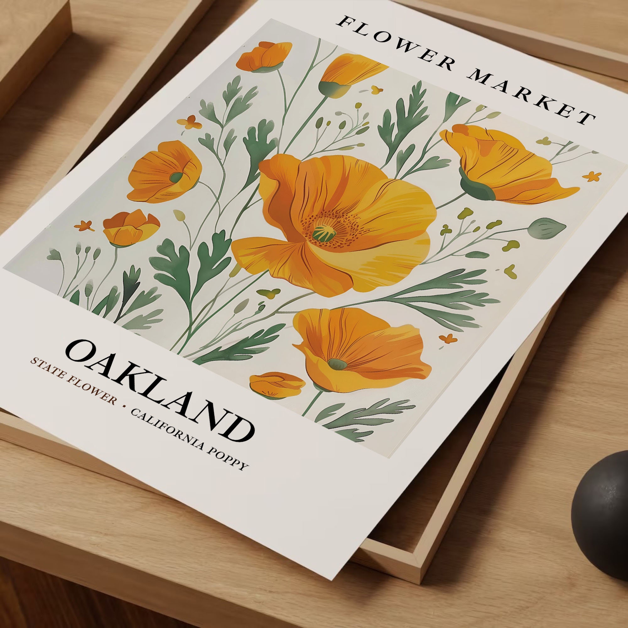 Oakland Flower Market Art Print: California Poppy Pastel Floral Decor ...