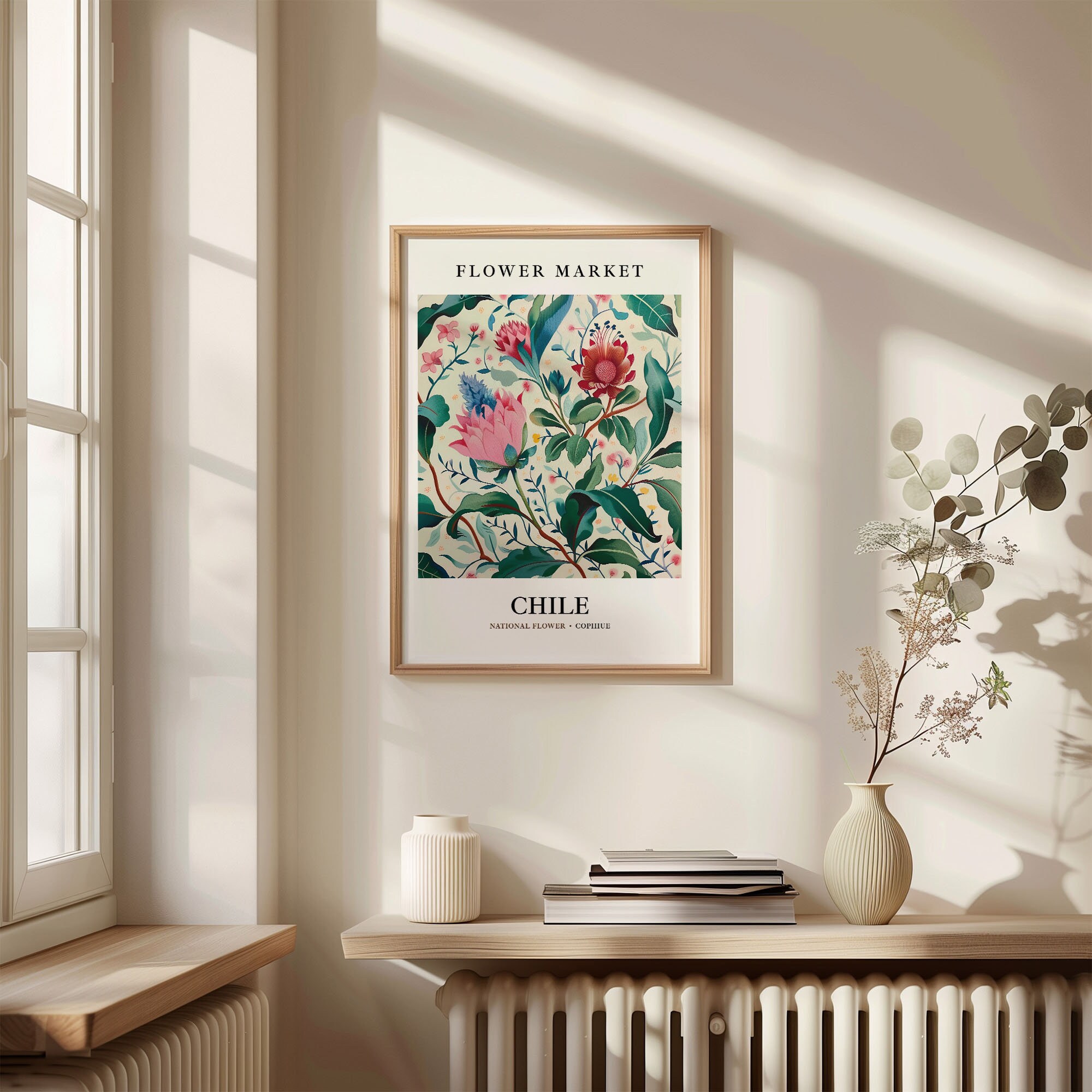 Chile National Flower Art Print, Vintage Cophihue Botanical Artwork ...