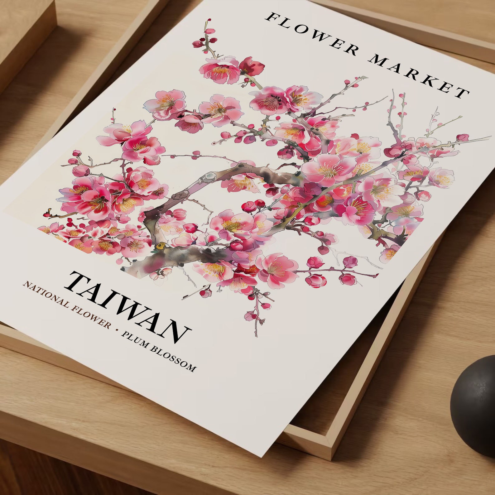 Taiwan Plum Blossom Art Print: 1960s Botanical Pastel Wall Art - Etsy