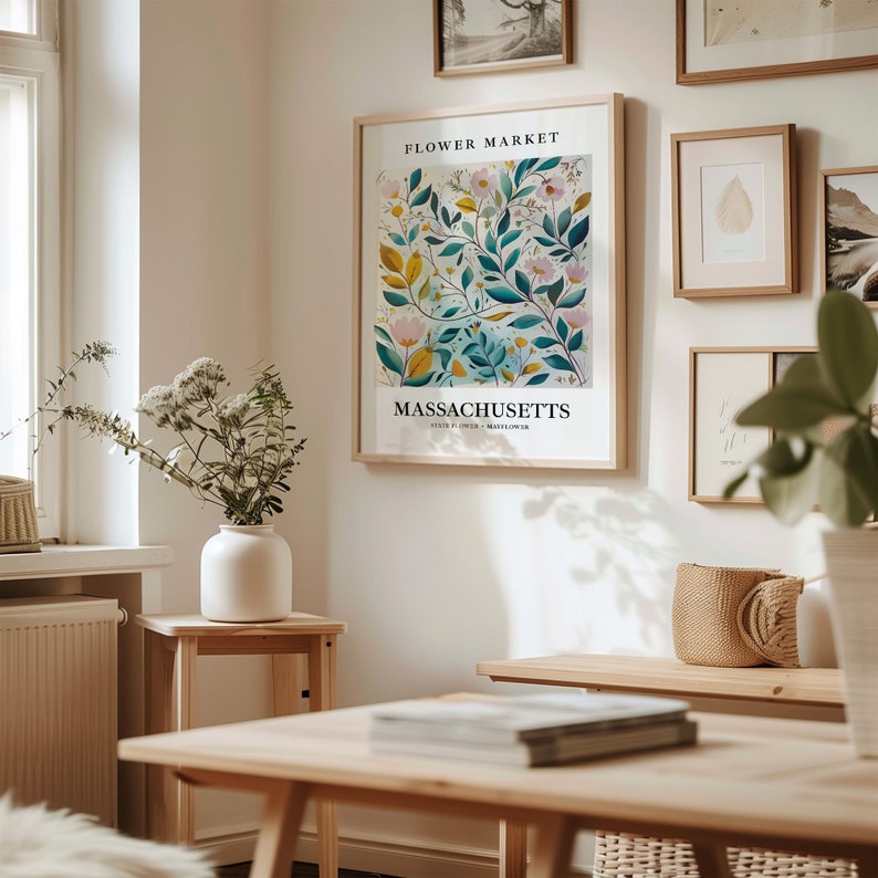 Mayflower Art Print: Massachusetts State Flower, 1960s Botanical - Etsy
