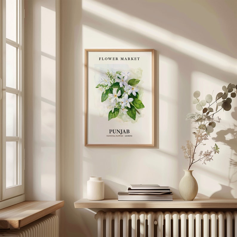 Jasmine Flower Market Art Print: Punjab Botanical Home Decor - Etsy México