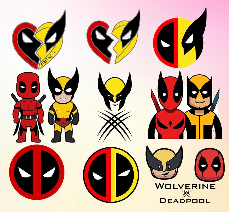 Deadpool and Wolverine Svg Bundle Layered Item, Clipart, Cricut ...