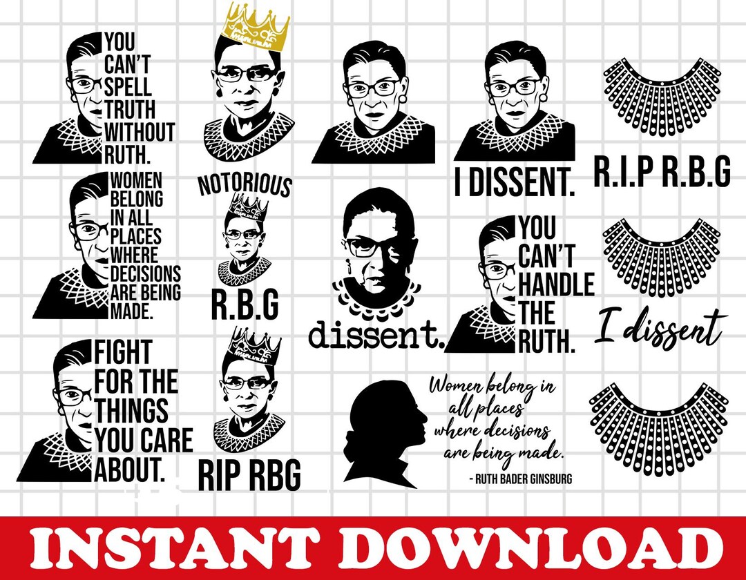 15+ Ruth Bader Ginsburg RBG Svg Bundle Layered Item, Clipart, Cricut ...