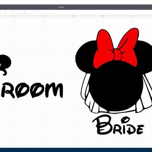 50+ Mickey Minnie Bride Svg Bundle Layered Item, Wedding Clipart ...
