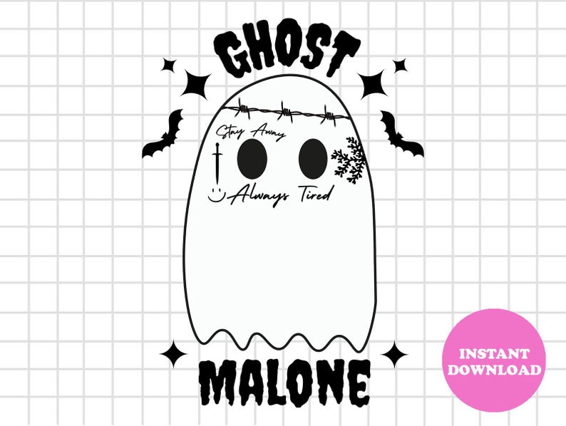 Ghost Malone SVG, Cute Halloween Ghost Clipart, Cricut Cut File ...