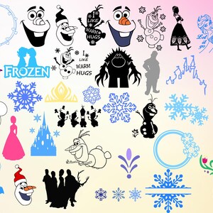 75+ Frozen Svg Bundle Layered Item, Clipart, Silhouette, Digital Cricut ...