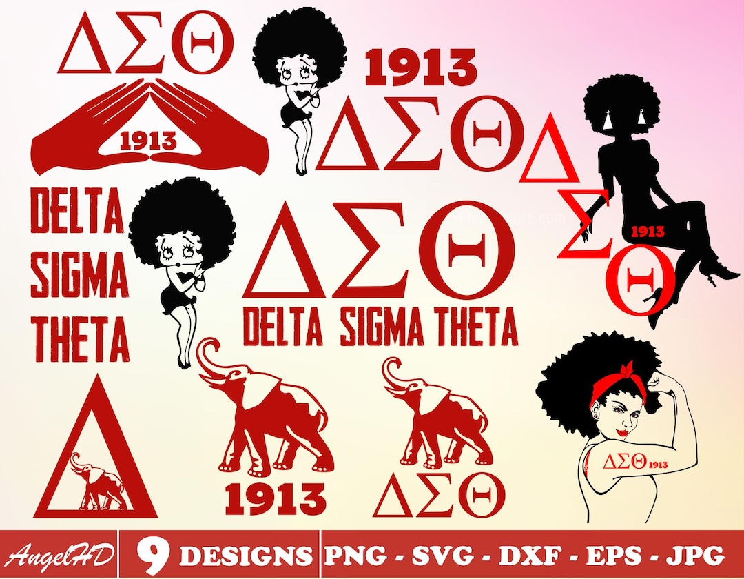 9 Design Delta Sigma Theta Svg Bundle Layered Item, Clipart, Digital ...