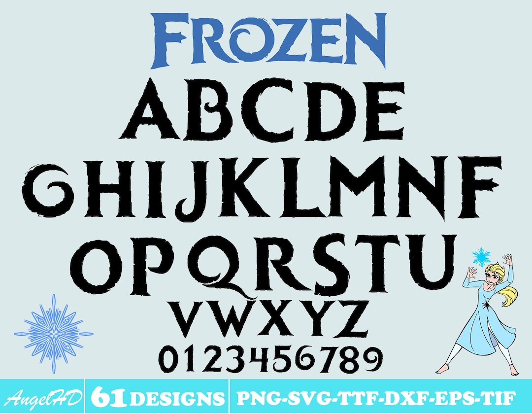 Frozen Font, Alphabet and Numbers, Cricut Cut File (svg, Png, Dxf, Eps ...