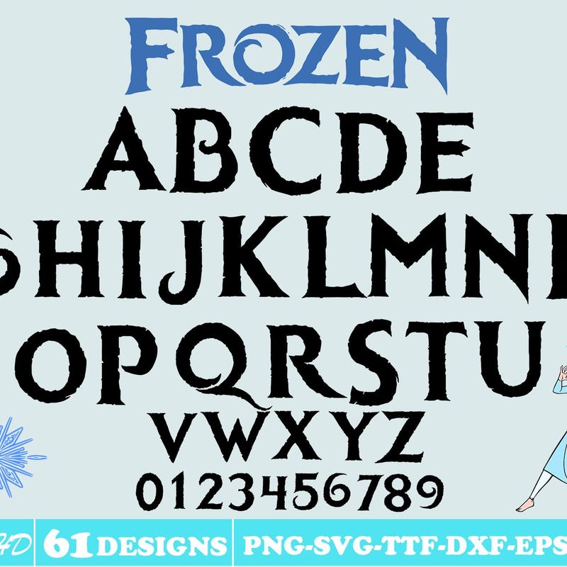 Frozen Font - Etsy