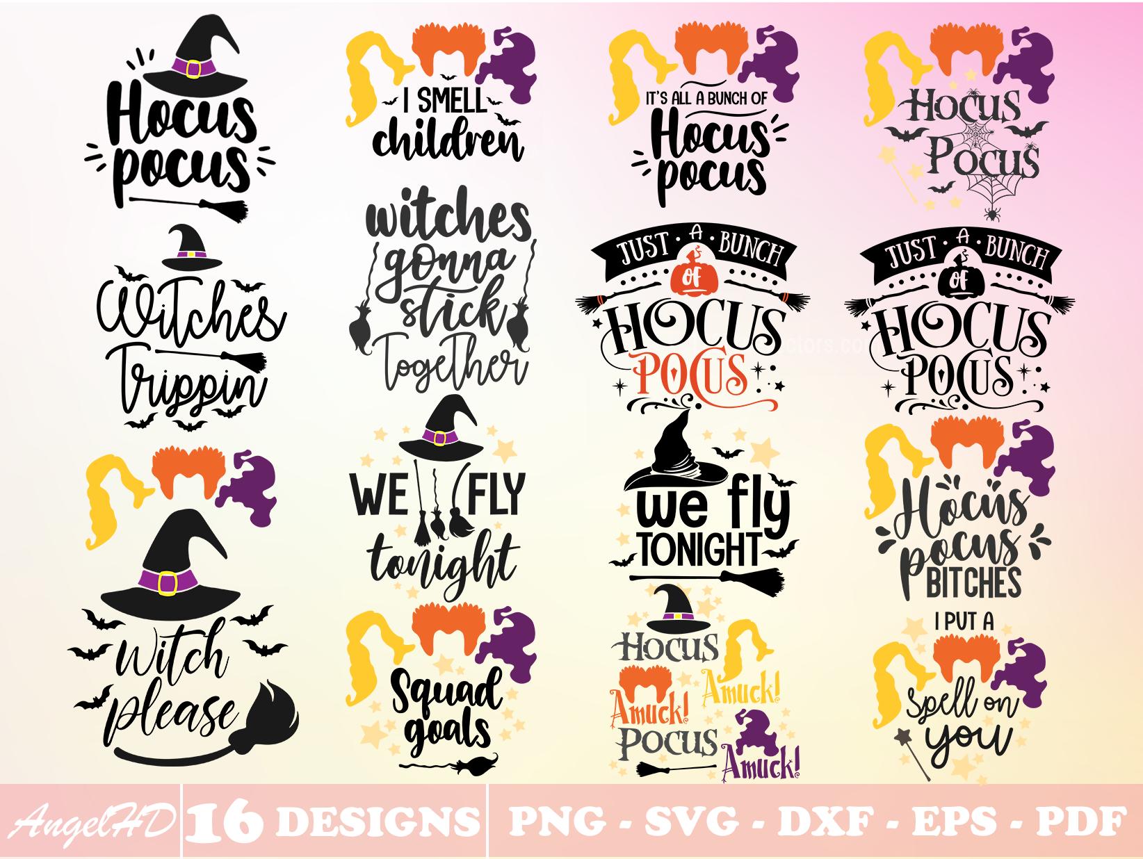 Hocus Pocus SVG Bundle, Layered Clipart, Cricut Cut Files (digital ...