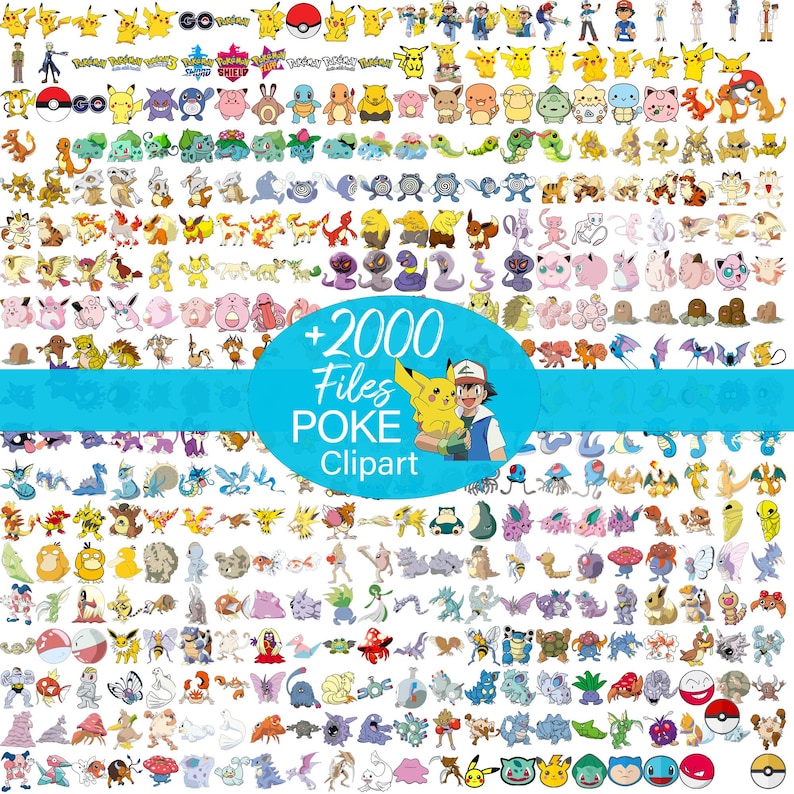 Poke SVG Clipart Bundle, Cricut Cut Files, Font Files (instant Download ...