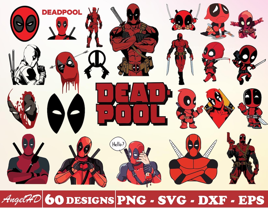 60+ Deadpool Svg Bundle Layered Item, Clipart, Cricut, Digital Vector ...