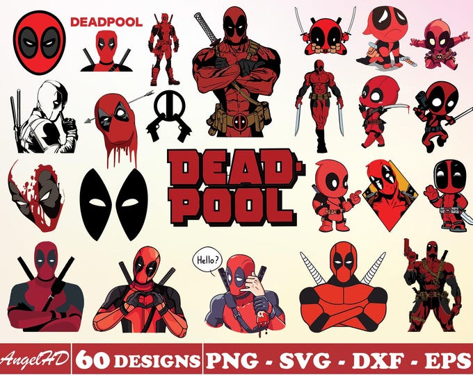 Deadpool SVG, Deadpool Svg Files for Cricut Deadpool, Deadpool Clipart, Deadpool Vector ...