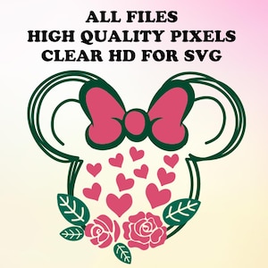 20 Mickey Flower Svg Bundle Layered Item, Minnie Flower Clipart, Cricut ...