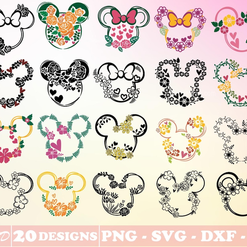 Minnie Flower Svg - Etsy