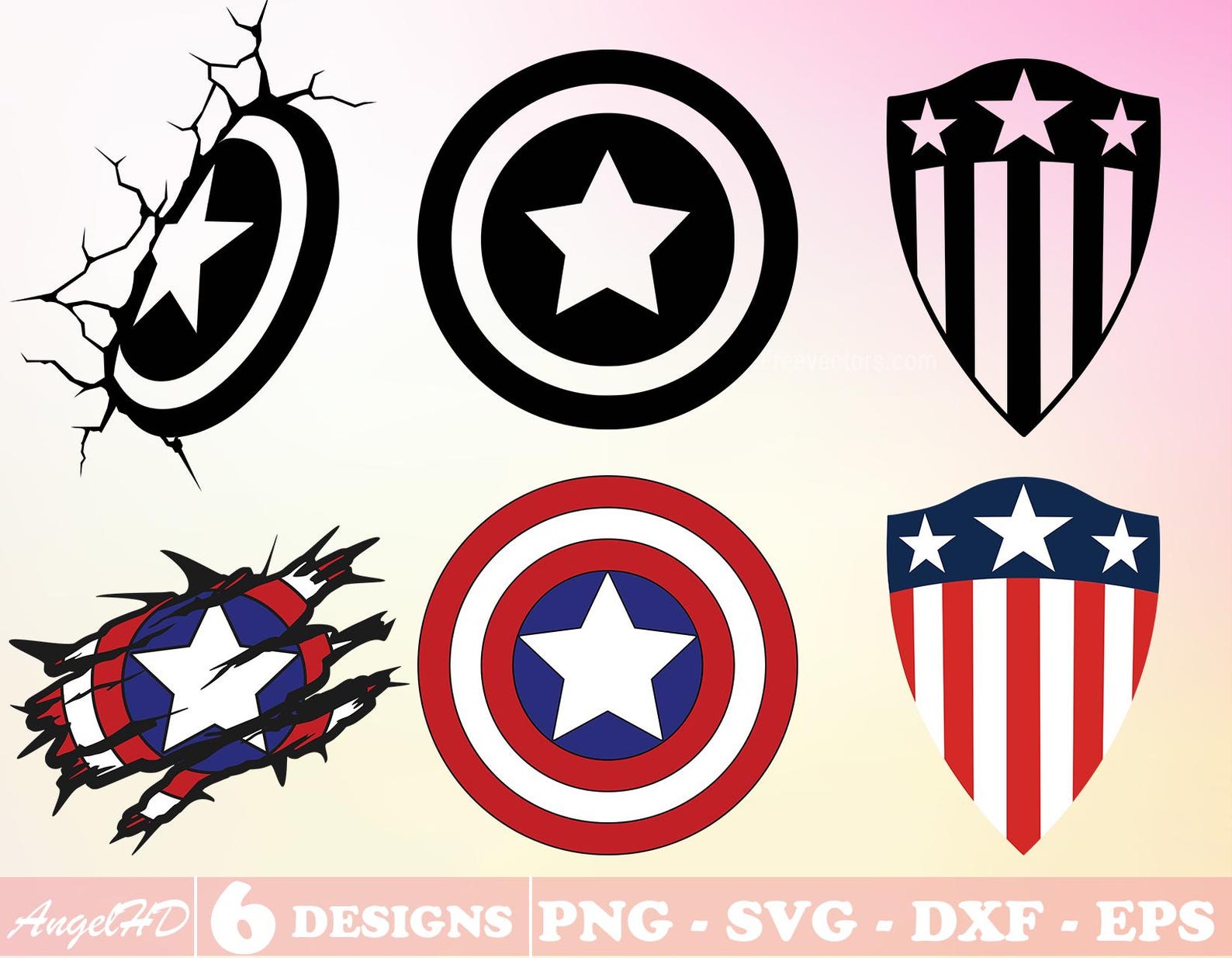6 Designs America Shield Svg Png, Captain Shield Clipart, Cricut ...