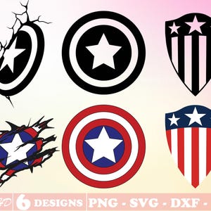 6 Designs America Shield Svg Png, Captain Shield Clipart, Cricut ...