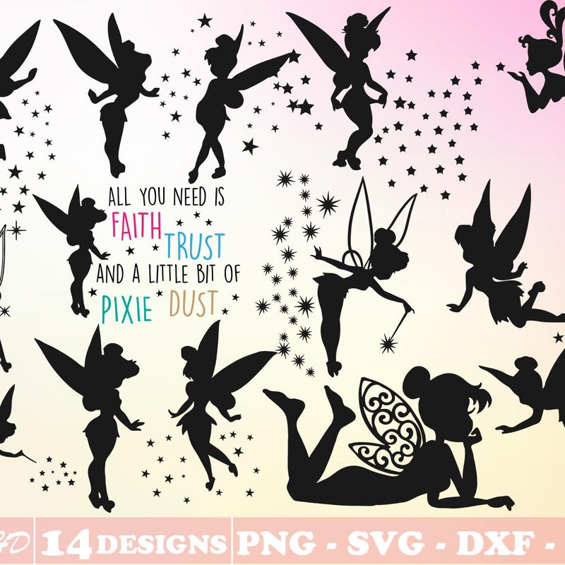 Black Tinker Bell Png - Etsy