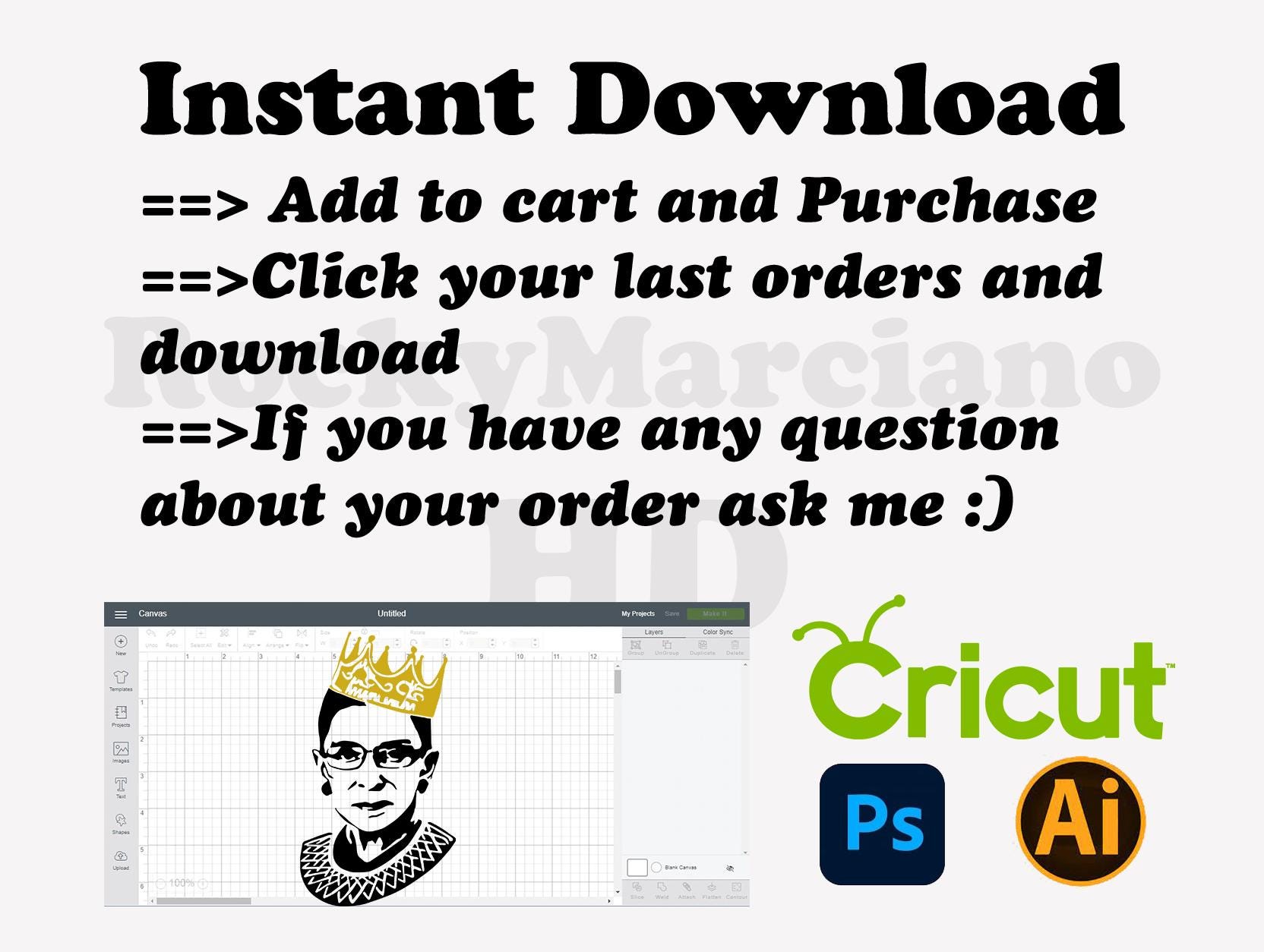 RBG Svg Bundle, Ruth Bader Ginsburg Clipart, Cricut Cut Files (digital ...