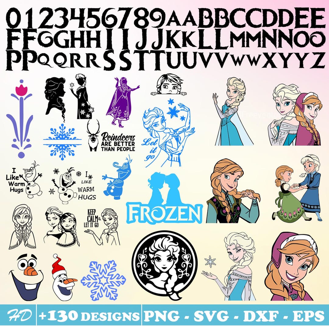 75+ Frozen Svg Bundle Layered Item, Clipart, Silhouette, Digital Cricut ...
