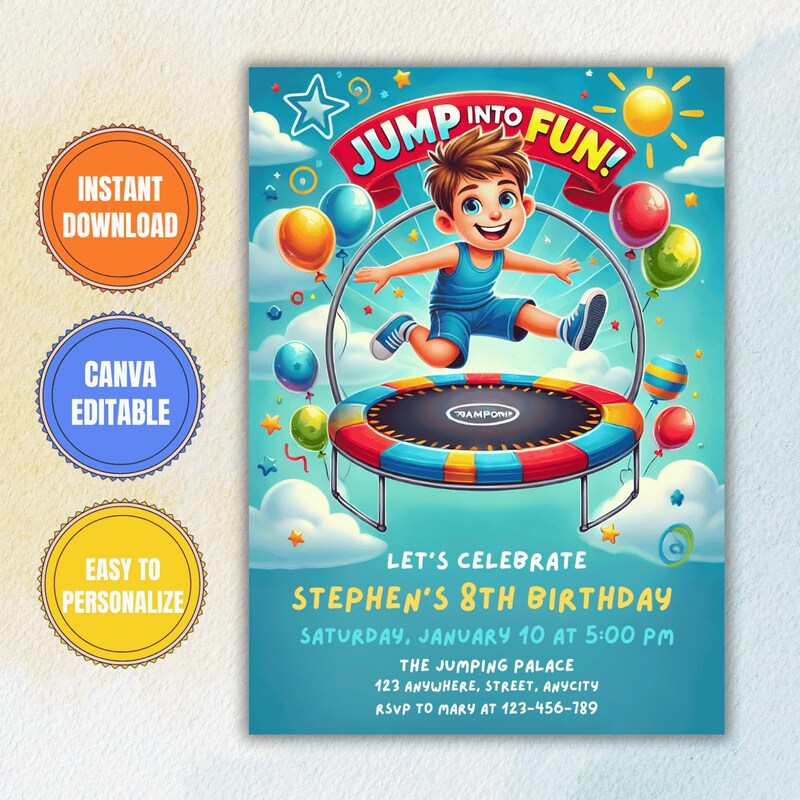 Trampoline Birthday - Etsy