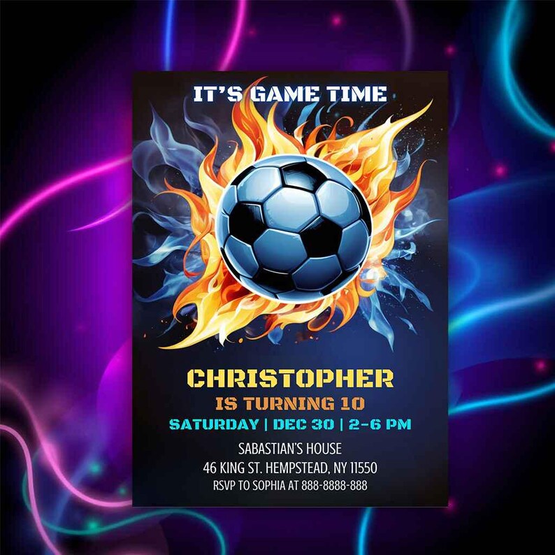 EDITABLE Football Birthday Invitation, Football Party Theme Invitation ...