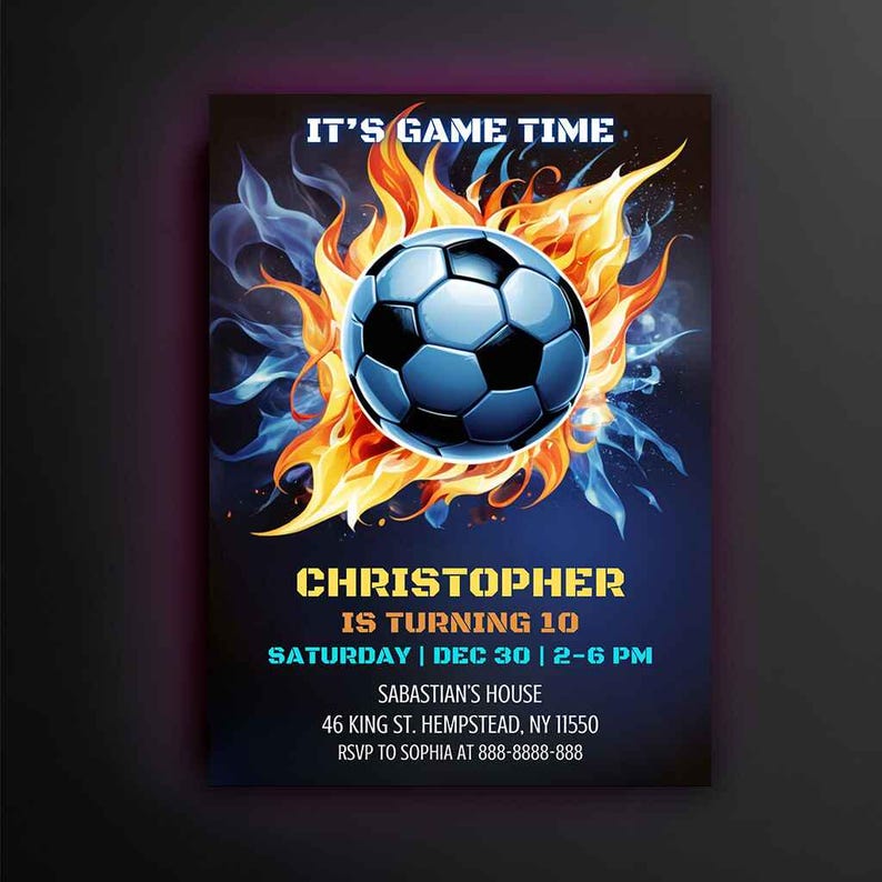 EDITABLE Football Birthday Invitation, Football Party Theme Invitation ...