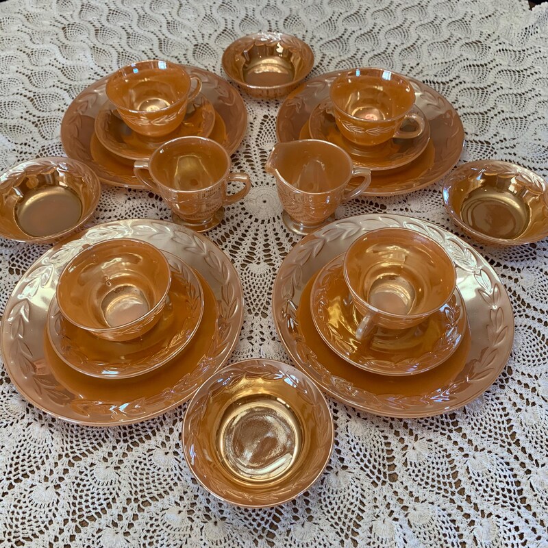 Peach Lusterware - Etsy