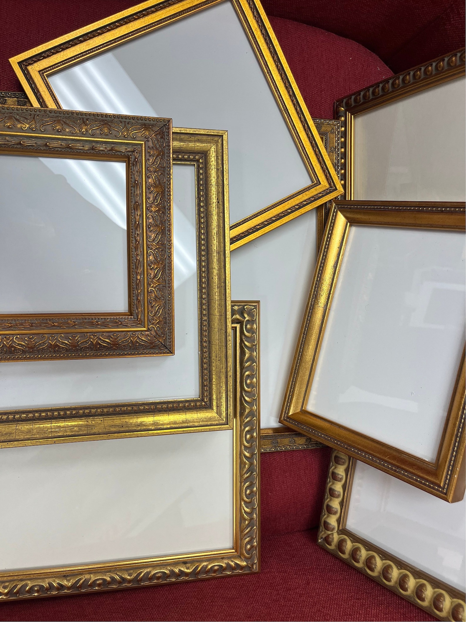 Wall Collage Grouping of 10 Gold Vintage Style Picture Frames to HANG ...