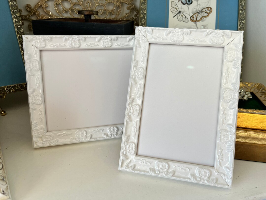 Country French White 4 X 6” Picture Frame With Easel Back - Etsy