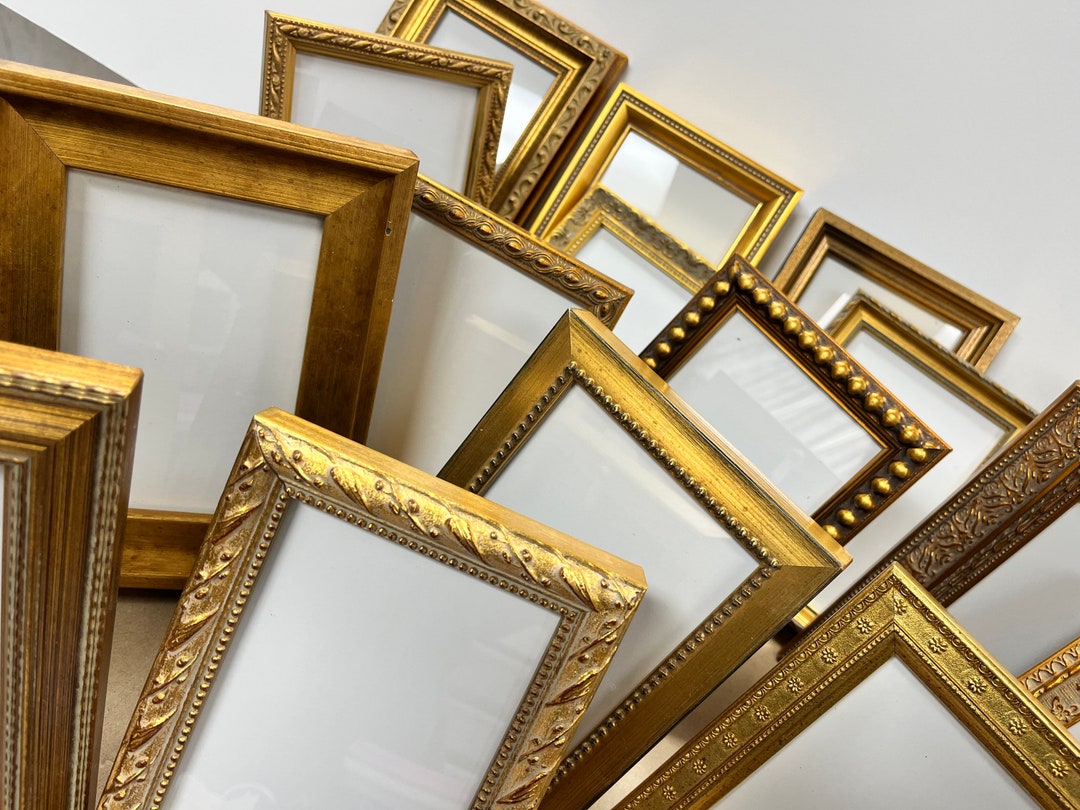 10 Mixed Gold Frames 5 X 5" and 5 X 7” to HANG Vertically - Etsy