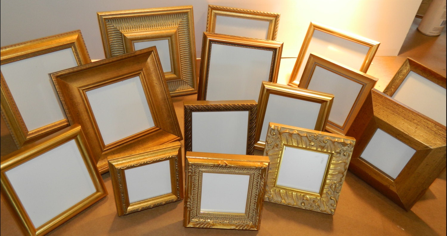 Lot of 15 Small SQUARE Gold Frames Wedding Reception Tables - Etsy