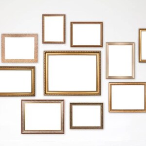 Set of 11 Mixed Gold Frames for Large Wall - Etsy