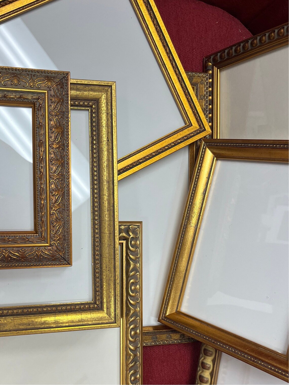 Wall Collage Grouping of 10 Gold Vintage Style Picture Frames to HANG ...