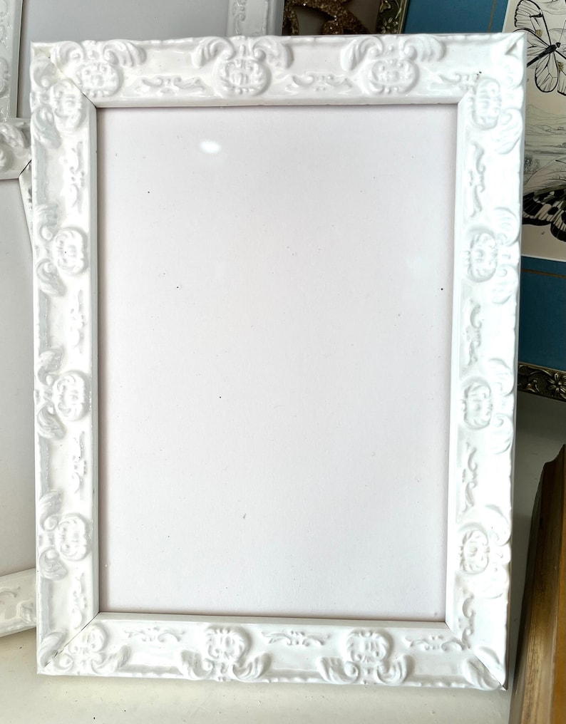 Country French White 5 X 5 Picture Frame With Easel Back - Etsy