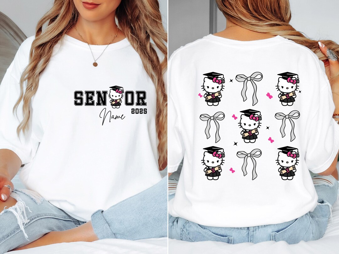 Personalized 2-sided Hello Kitty Senior 2025 Coquette Bow Custom ...