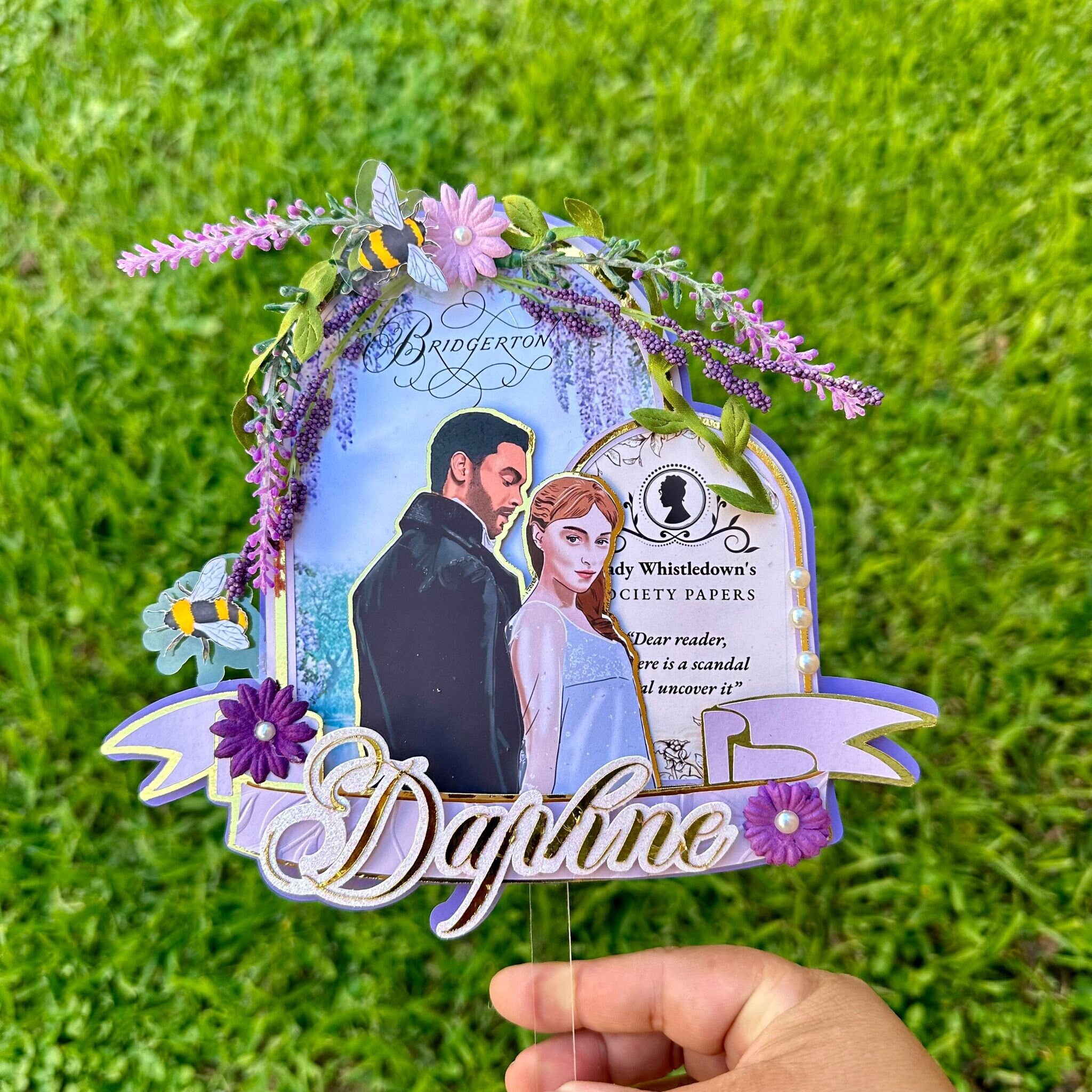 Bridge Inspired Cake Topper / Daphne & Simon Custom Cake Topper - Etsy