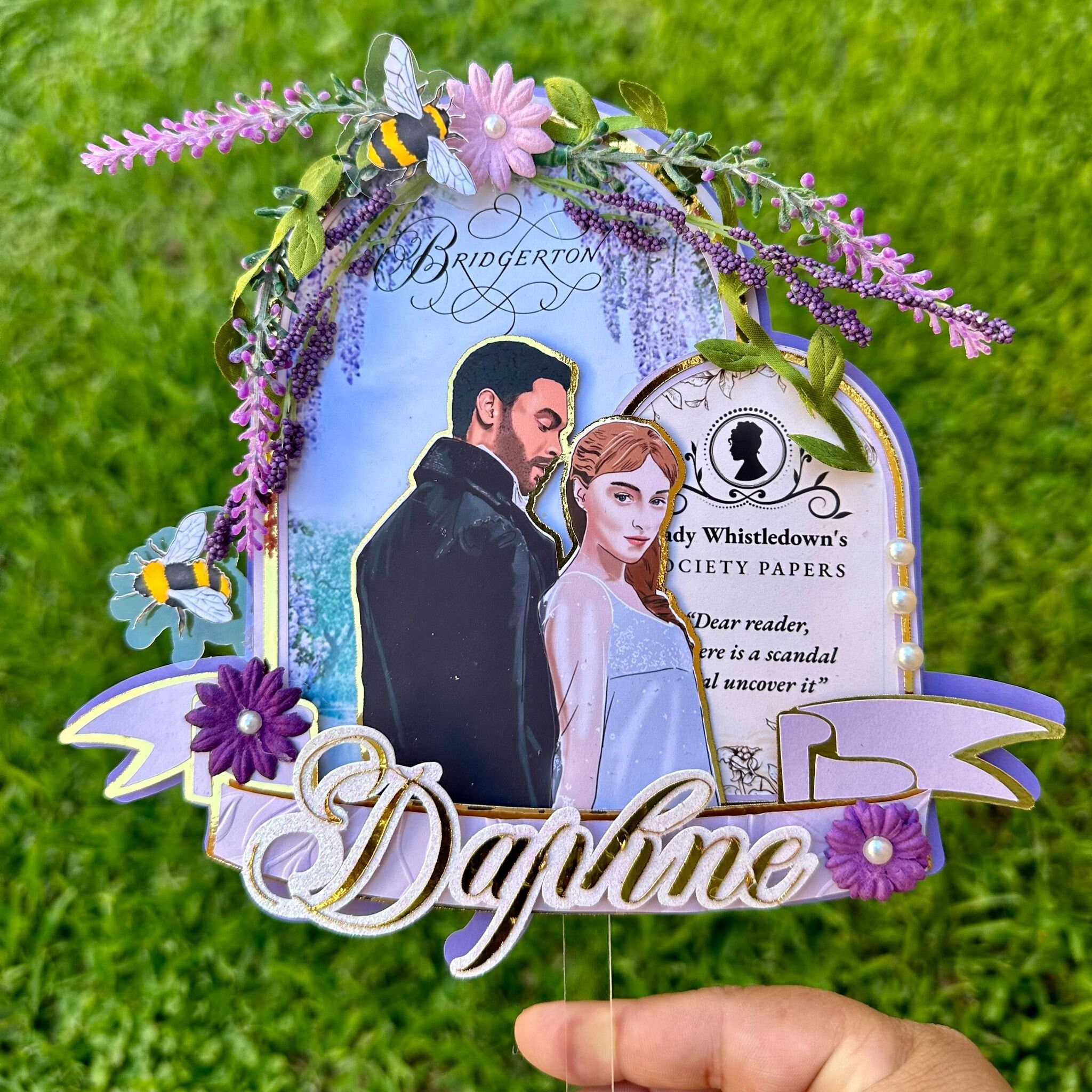 Bridge Inspired Cake Topper / Daphne & Simon Custom Cake Topper - Etsy
