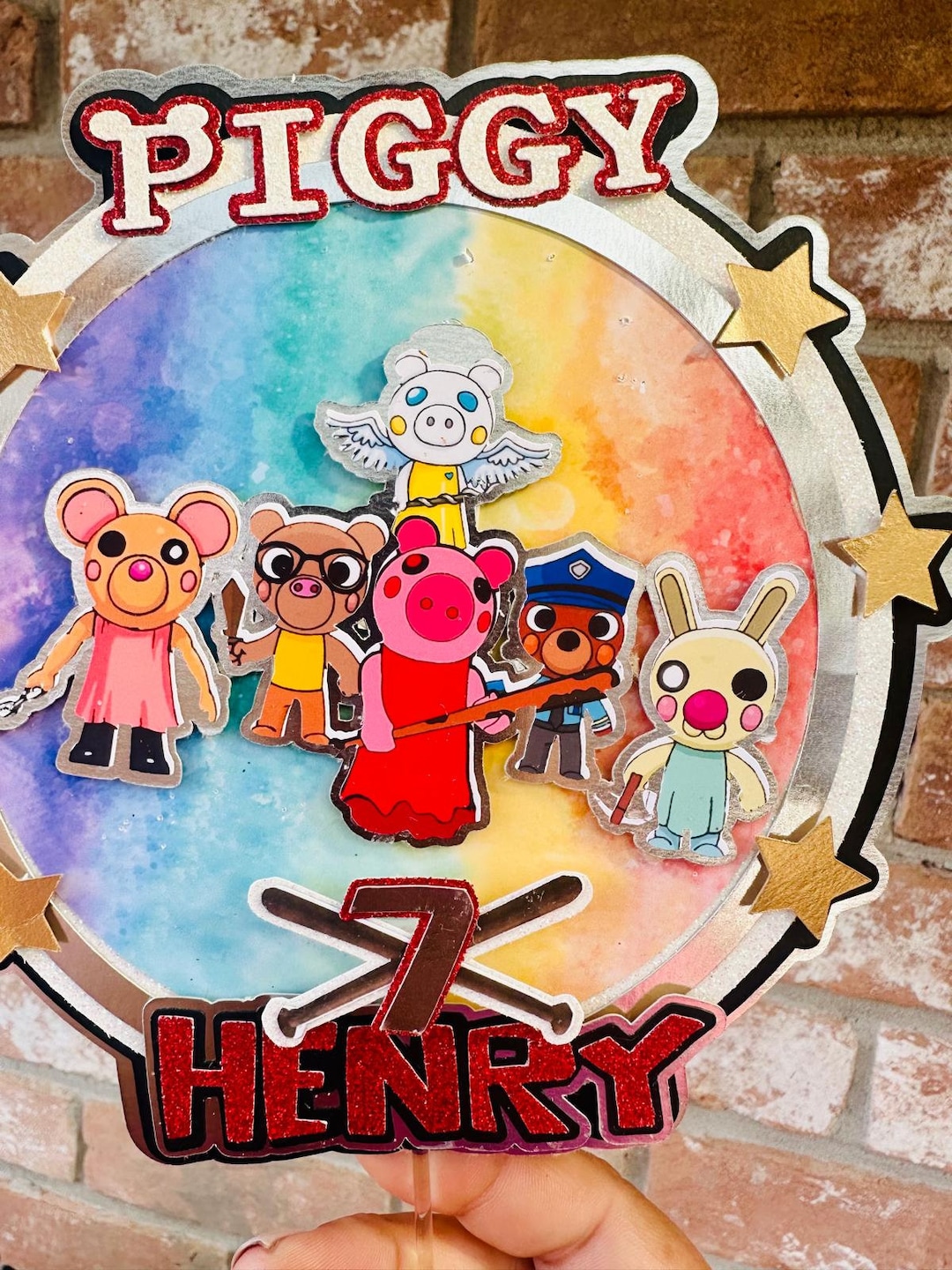 Piggy Inspired Cake Topper Roblox - Etsy