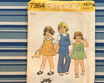 1970s Simplicity 7364 UNCUT Vintage Sewing Pattern Toddler's A-line ...