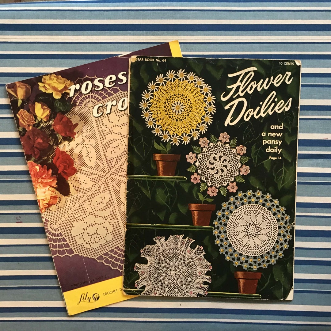 2 Vintage Crochet Booklets for Flower Doilies #1 - Etsy