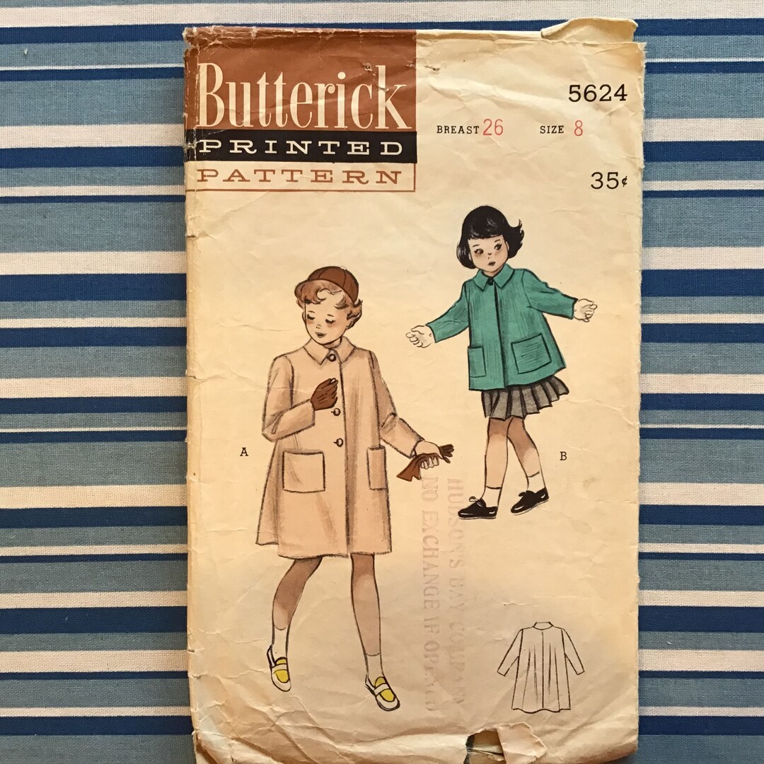 Butterick 5624 Girls Coat Pattern Size 8 - Etsy