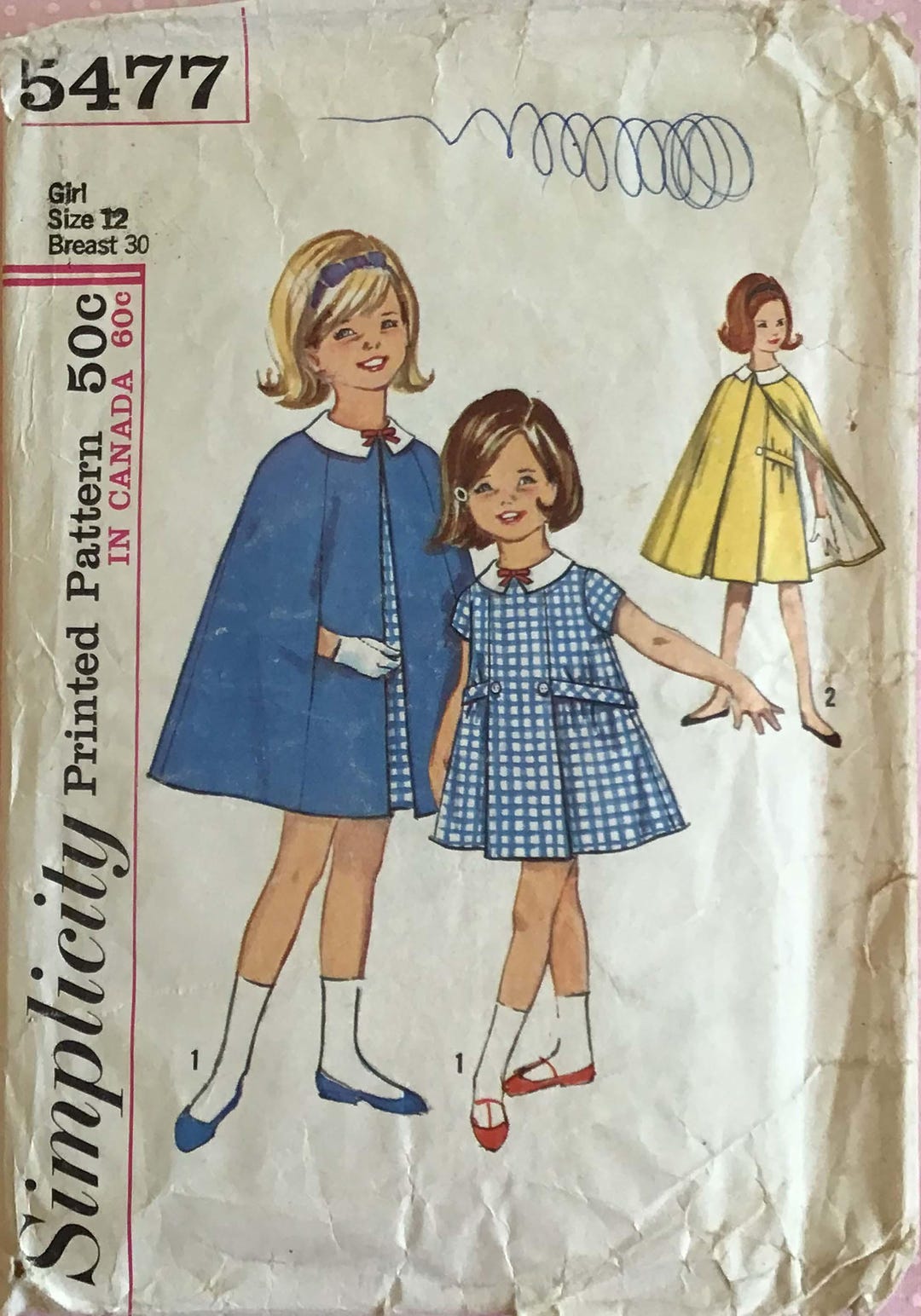 Simplicity 5477 Girls Dress Cape Pattern Size 12 - Etsy