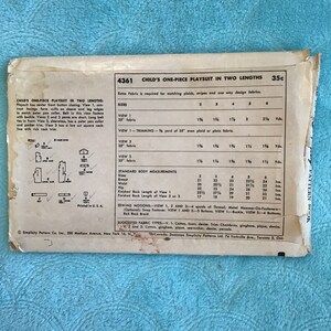 Simplicity 4361 Girls Playsuit Pattern Size 6 - Etsy