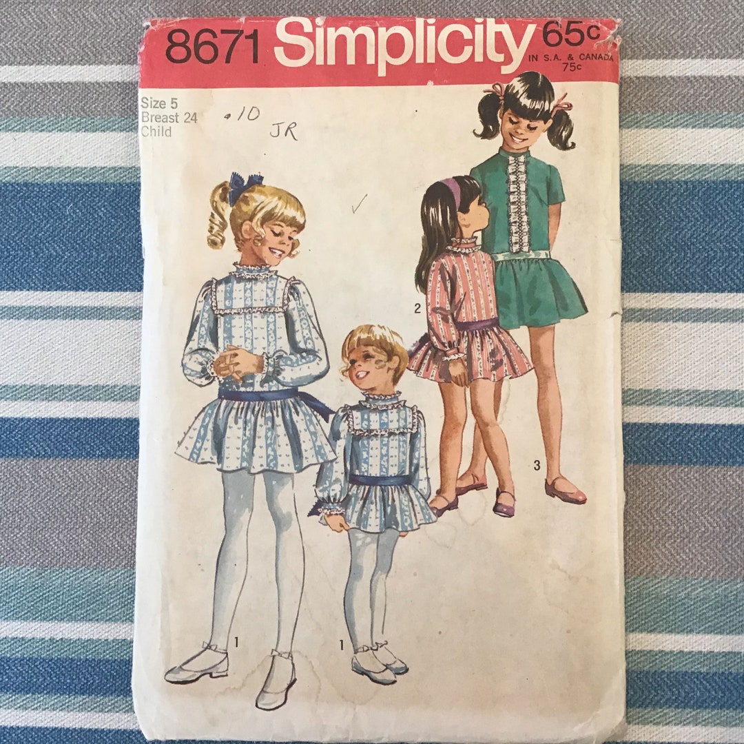 Simplicity 8671 Girls Dress Pattern Size 5 - Etsy