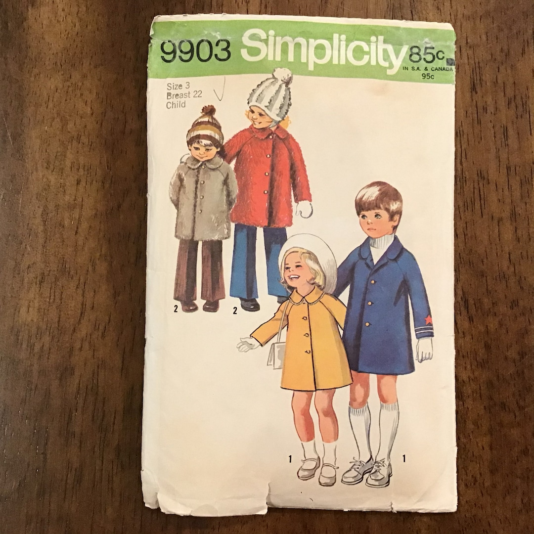 Simplicity 9903 Childrens Coat Pattern Size 3 - Etsy